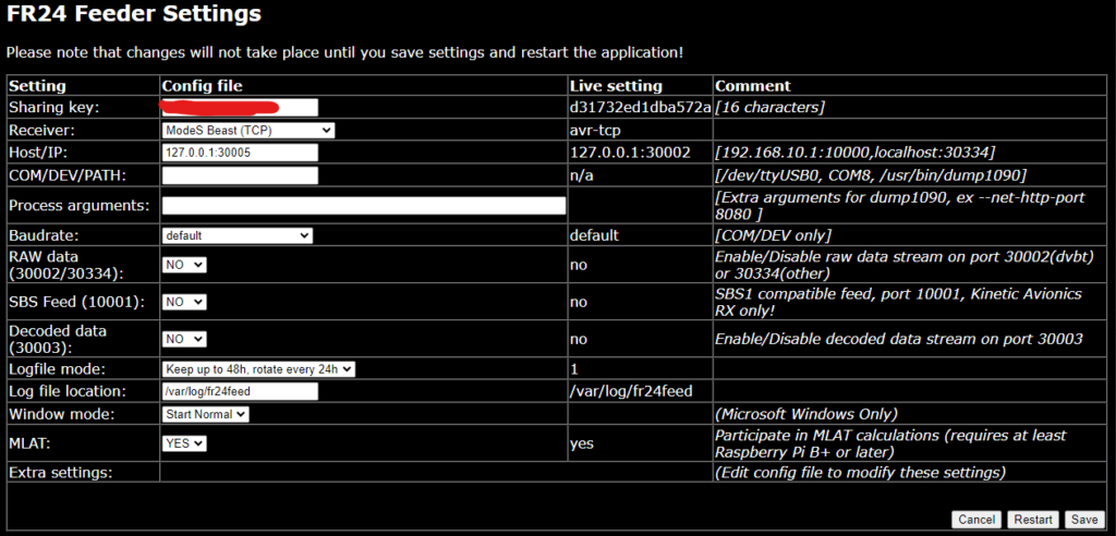 fr24feedの設定 | ぶっ飛び工房